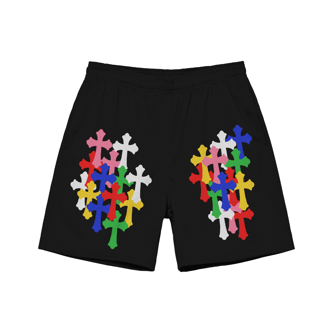 Multicolor Cross Shorts – BLVCK LABEL